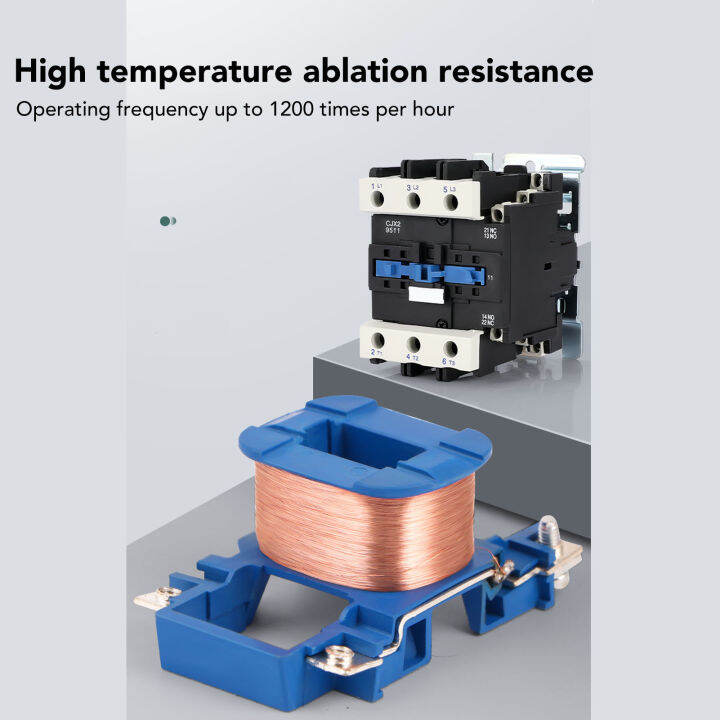 AC Contactor 220V High Sensitivity PC Flame Retardant Shell 25A AC Contactor NO Copper Coil 35mm ...