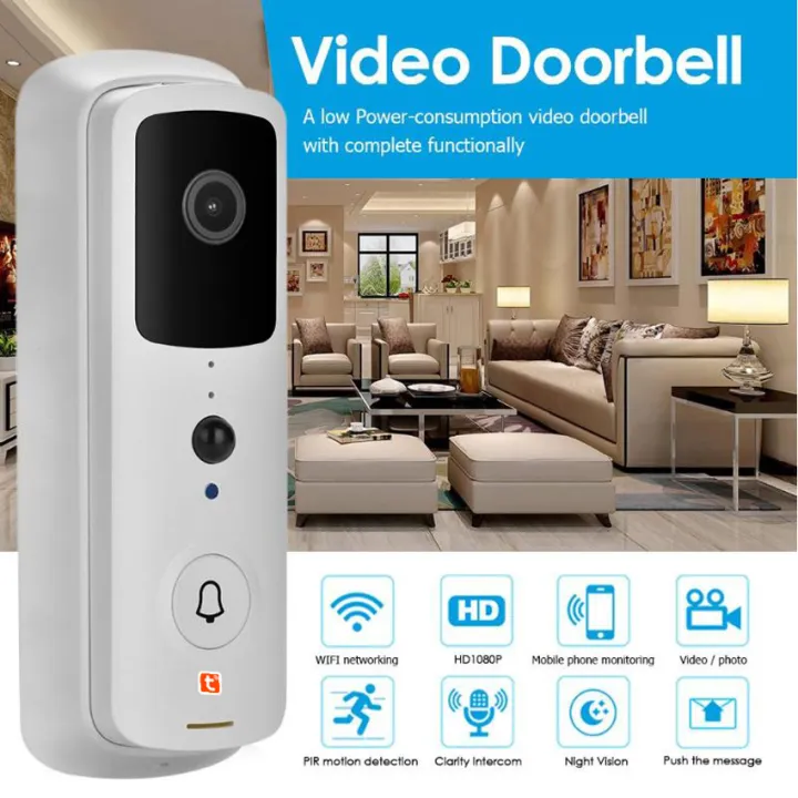 Tuya WiFi Video Doorbell Smart Home Wireless Intercom Security Outdoor ...