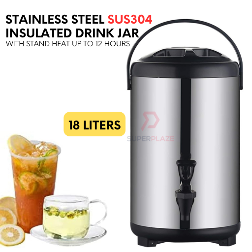 18 Liters 304 Stainless Steel Insulated Bucket Hot Cold Drink Jar Milk ...