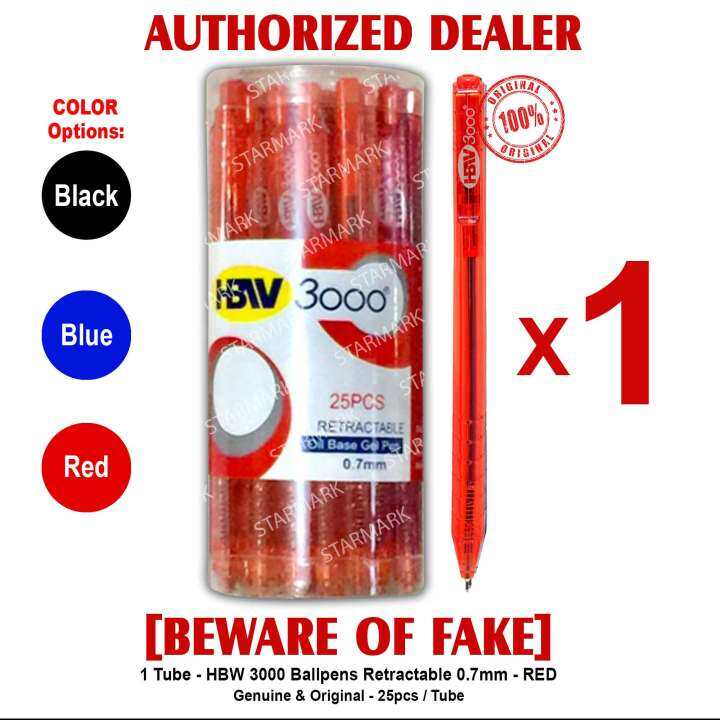 HBW 3000 Ballpen Ballpens BLACK BLUE RED Retractable Oil Base Gel Pen ...