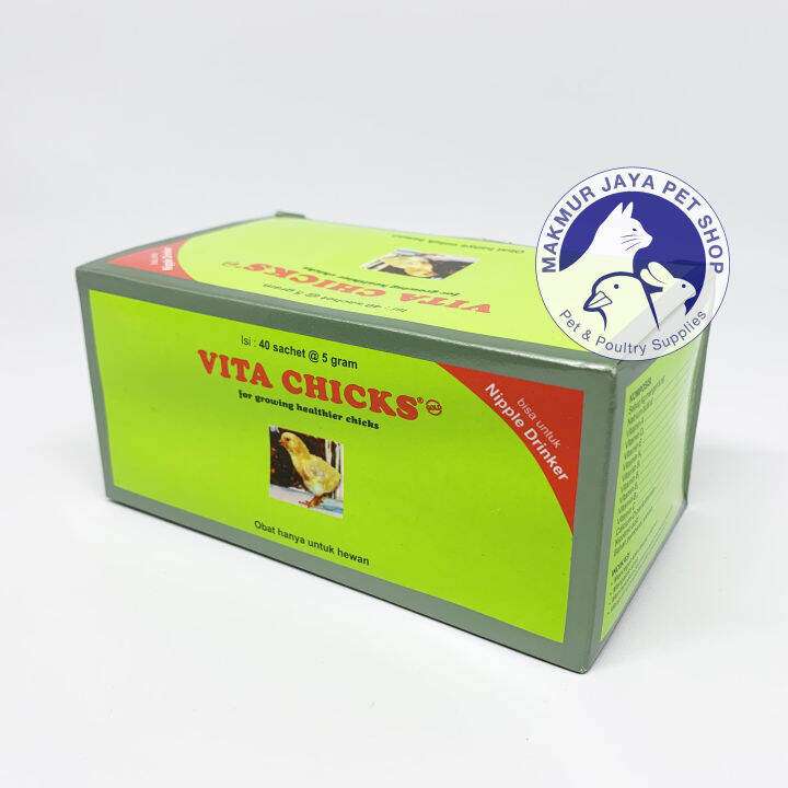 Vita Chicks 1 box (40 x 5 gram) Vitamin Anak Ayam Vitacik Vitachick ...
