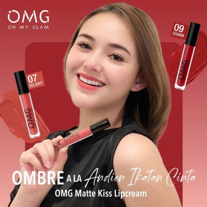 OMG oh my glam matte kiss lip cream 3.5gr / lip matte cream waterproof ...