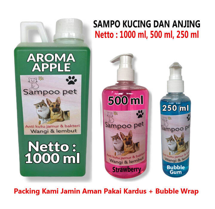 Sampo Kucing / Anjing Anti Kutu Jamur dan Bakteri 1000 ml 500 ml 250 ml Banyak Pilihan Aroma ...
