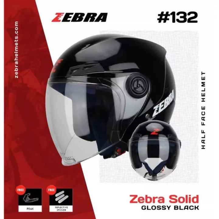 ZEBRA Helmet 132 Half Face Single Visor | Lazada PH