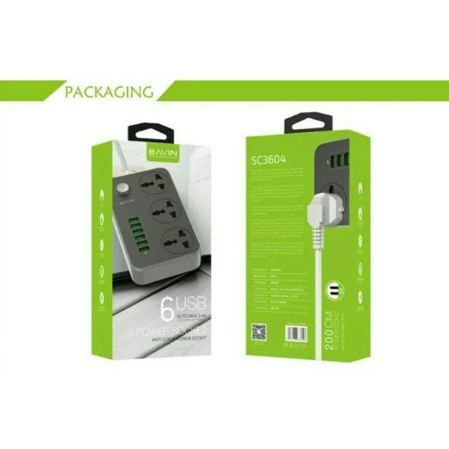 BAVIN SC3604 USB Charging HUB with 3 Power Socket | Lazada PH