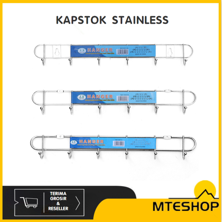 MTE KAPSTOK STAINLESS BESAR TEBAL PREMIUM / GANTUNGAN BAJU DINDING CANTOLAN CAPSTOCK BESI 8 KAIT ...