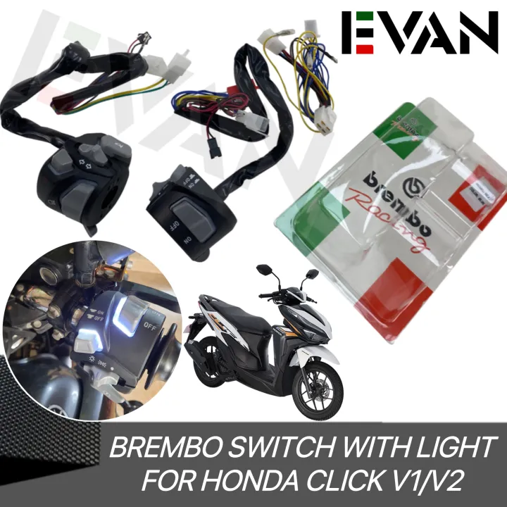 EVAN.ph Honda Click v1/v2 Switch Whit Light Waterproof Horn/ High&Low ...