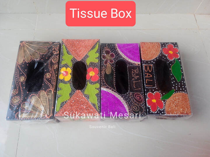 Tissue Box Kotak Tisu Kayu Lukis Handmade Souvenir Event Khas Bali ...