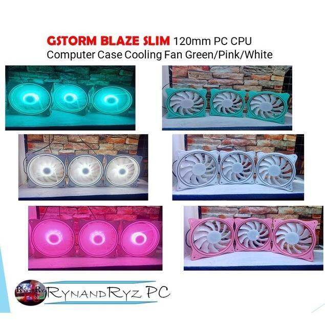 GSTORM BLAZE SLIM 120mm PC CPU Computer Case Cooling Fan Ice Blue/Pink ...