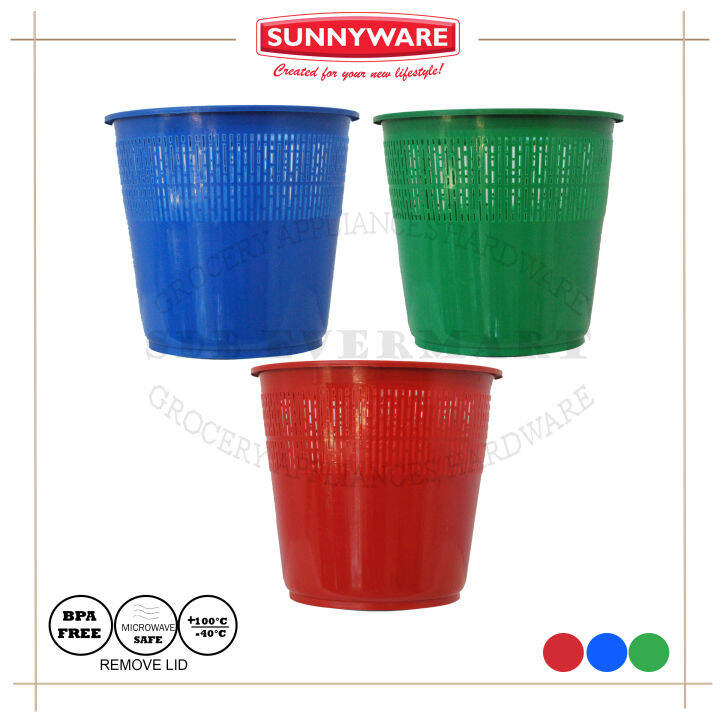 Sunnyware-Trash Waste Can Recycling Bin-[9539]-Red Blue Green-1pc ...