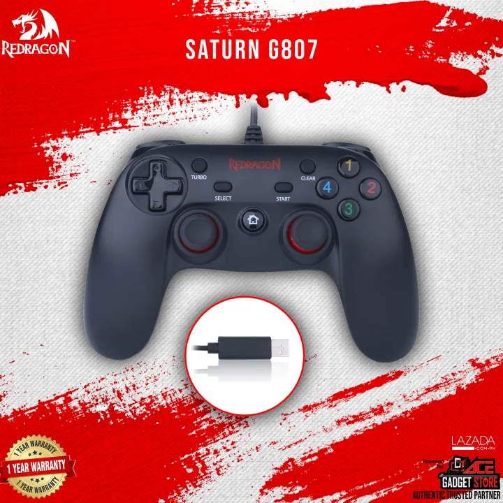 Redragon G807 Saturn Gamepad, 4-Way Hat Switch, 4-Way D-Pad, USB Wired ...