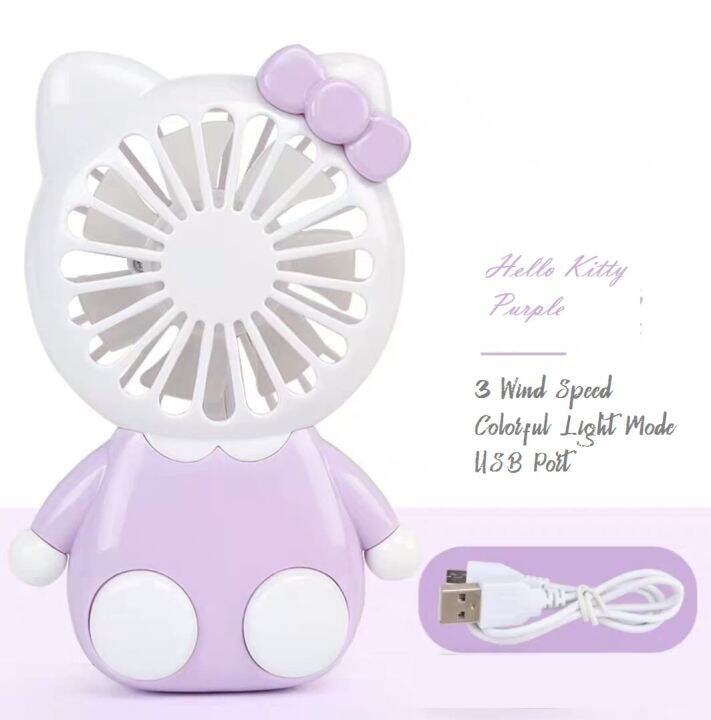 Hello Kitty Cute Cartoon Fan Chargeable Portable Electric Mini Fan ...