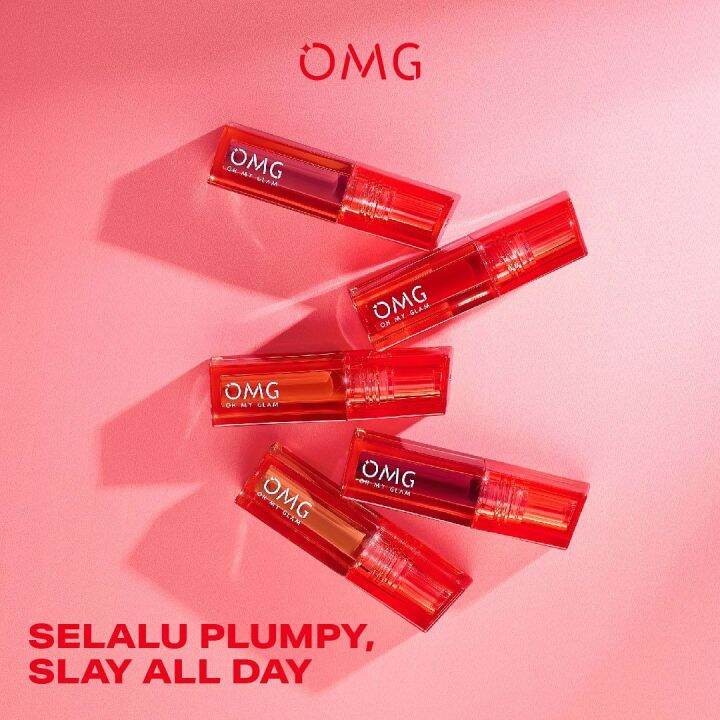 OMG OH MY GLAM Glassy Lip Tint 2g - Lip Tint Warna Intense Tahan 12 Jam ...