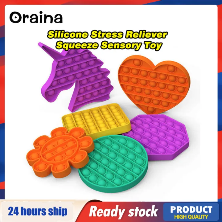 Pop Its Roung Square Octagon Unicorn Fidget Toy Push Pop Bubble Sensory ...