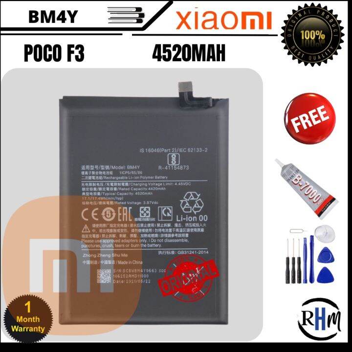 ♙Xiaomi Mi POCO F3, Redmi K40, K40 PRO Battery, Model BM4Y 4520mAH ...