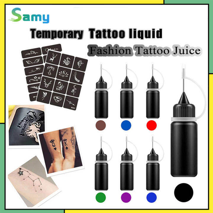Samy 5ML Temporary tattoo liquid Tattoo Template Tattoo Juice Tattoo ...