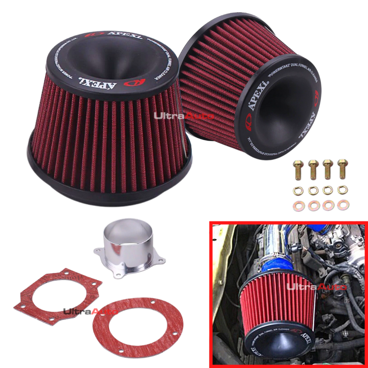 Apexi Universal Car Vehicle Intake Air Filter 75mm/3 Inches Dual Funnel ...