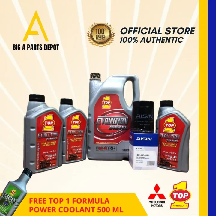Top 1 - Fully Synthetic 5w-40 API CJ-4 Oil Change Bundle for Mitsubishi ...