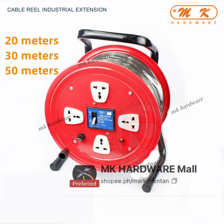 HIGH VOLTAGE UNIVERSAL OUTLET SOCKET HEAVY DUTY CABLE REEL SET C/W 20A ...