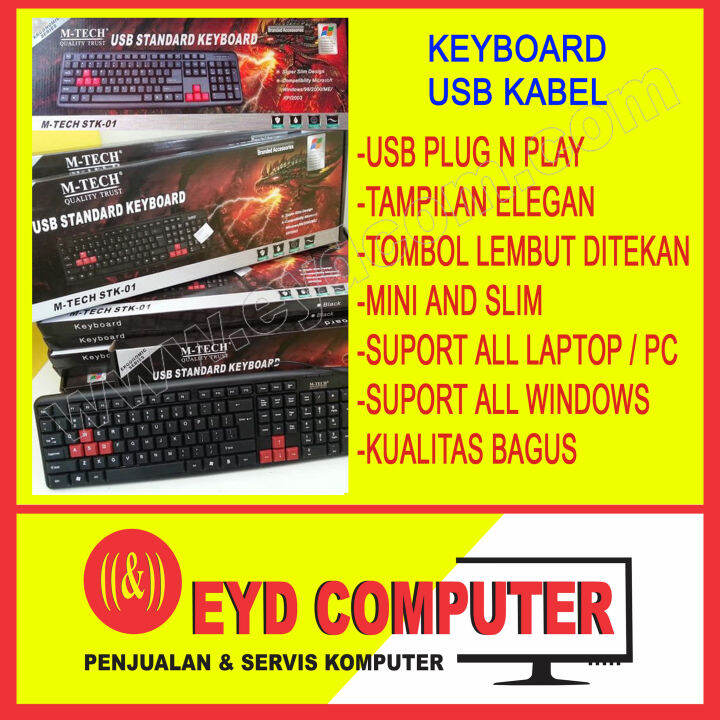 KEYBOARD STANDAR USB SUPORT SEMUA PC KOMPUTER LAPTOP NETBOOK KEY KIBOT ...