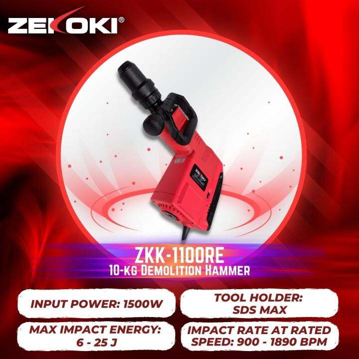 ZEKOKI 10 Kg. Demolition Hammer ZKK-1100RE | Lazada PH