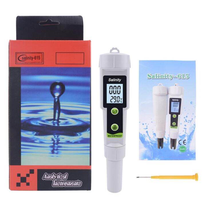 Salinometer Salinity Meter Test Pen 2in1 Salinity and Temperature 0~199 ...