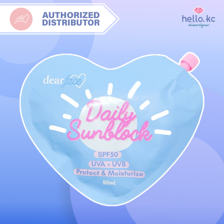 DEAR FACE - Daily Sunblock SPF50 UVA+UVB Protect & Moisturize | Lazada PH
