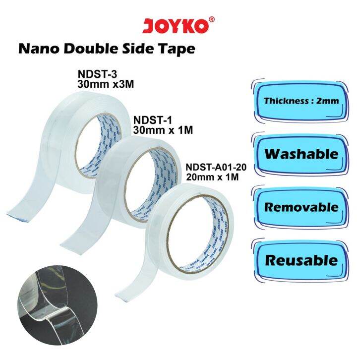 Nokida Double Sided Tape Pita Perekat Dua Sisi Nano Joyko [NDST-1/3 ...