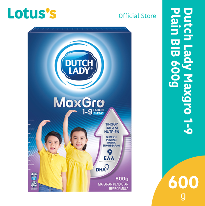 Dutch Lady Maxgro 1-9 Plain BIB 600g | Lazada