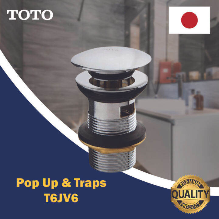 TOTO T6JV6 ONE PUSH POP-UP WASTE W/ OVERFLOW HOLE | Lazada Indonesia