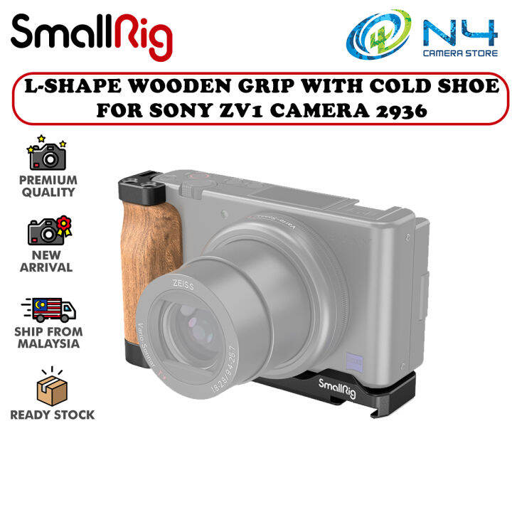 SmallRig ZV1 Camera Vlog Rig L-Shape Wooden Grip with Cold Shoe for ...