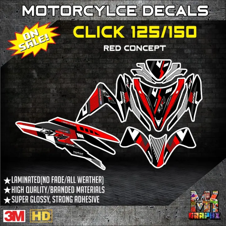 Honda CLICK 125/150 FULL BODY DECALS STICKERS VINYL HIGH QUALITY ...