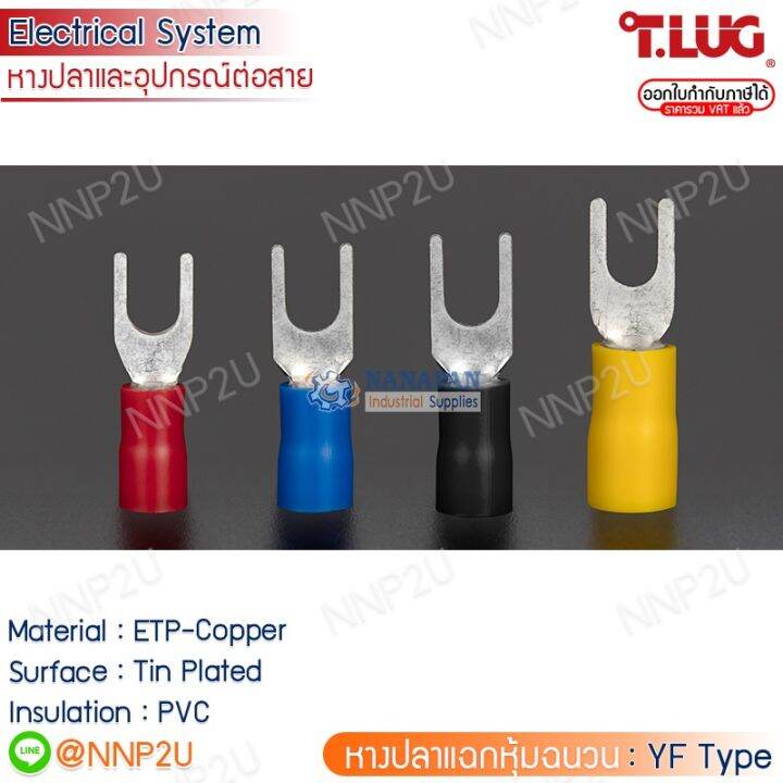 TLUG หางปลาแฉกหุ้มฉนวน (YF Type) เบอร์ 1.5, 2.5, 4, 6 (100ตัว/ถุง) | Lazada.co.th