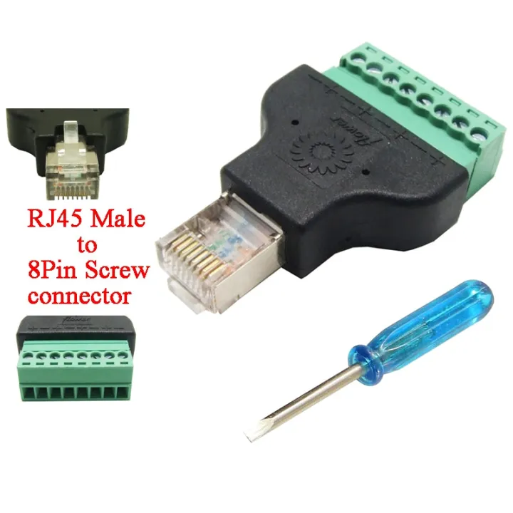 RJ45 connector RJ45 to Screw Terminal Adaptor RJ45 Male to 8 Pin ...