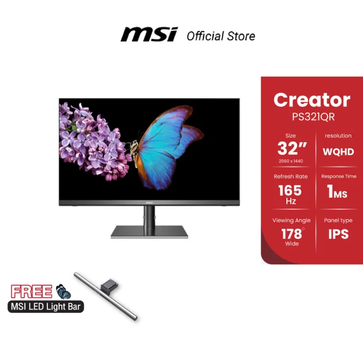 MSI MONITOR CREATOR PS321QR 32" IPS,WQHD 165Hz 1ms (จอมอนิเตอร์) | Lazada.co.th