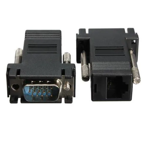 2Pack VGA Extender Male to LAN CAT5 CAT5e CAT6 RJ45 Network Cable ...