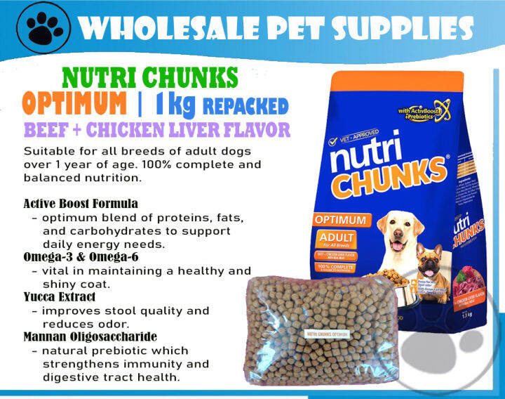 NUTRI CHUNKS for Adult Dogs | OPTIMUM 1kg | Lazada PH