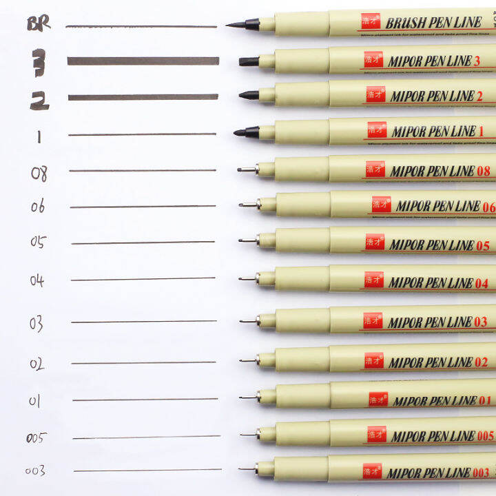 1-12 PCS Pigment Liner Marker Pen Sketch Drawing Set Art Fineliner ...