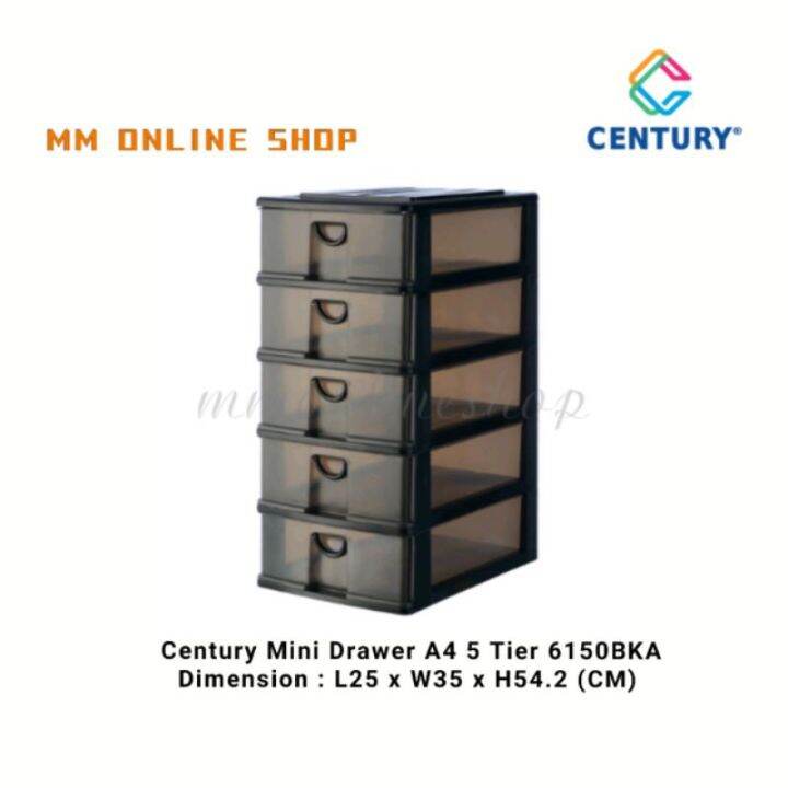 Century Mini Drawer A4 5 Tier 6150BKA | Lazada