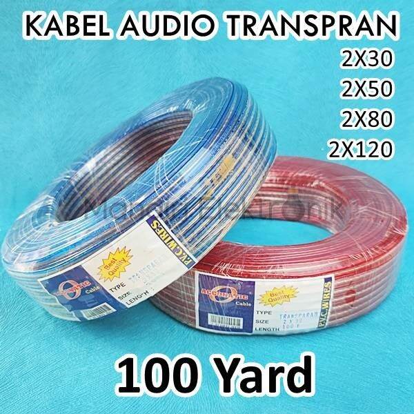 (Roll) Kabel Listrik Transparan 2x30 2x50 2x80 2x120 100Y 1 Roll 100m ...