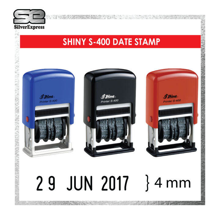 SHINY S-400 SELF-INKING DATER STAMP / DATE STAMP / SELF-INKING / RUBBER STAMP / 4MM DATE STAMP ...