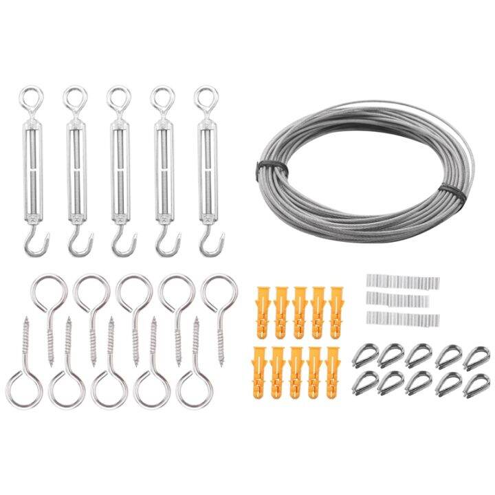 56 Pcs Garden Wire Cable Railing Wire Fence Roll Kits 15M PVC Coated Heavy Duty Stainless Steel ...