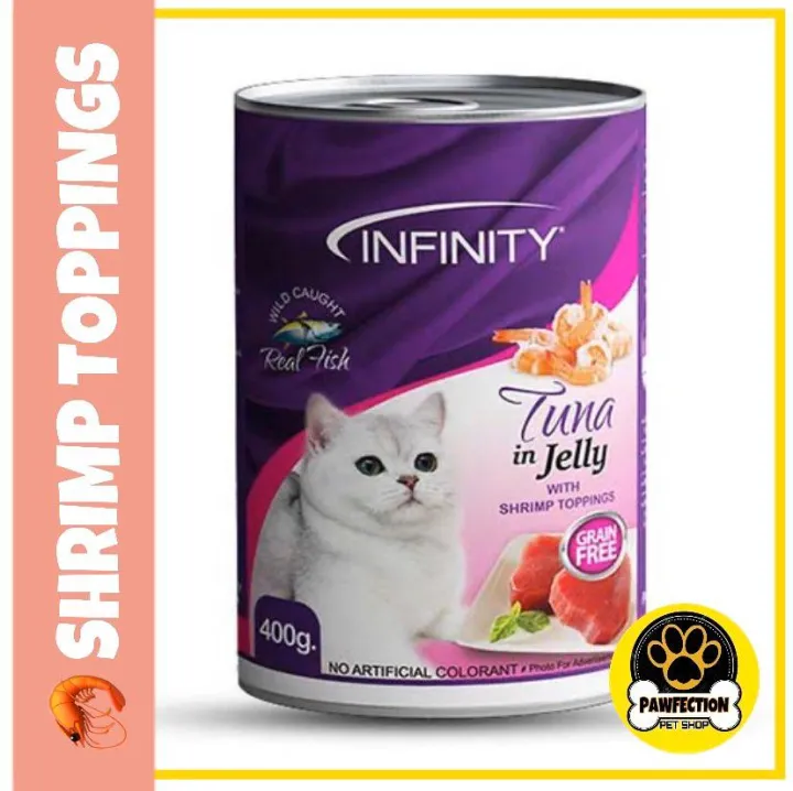 Infinity Wet Cat Food Tuna in Jelly with SHRIMP toppings 400g | Lazada PH