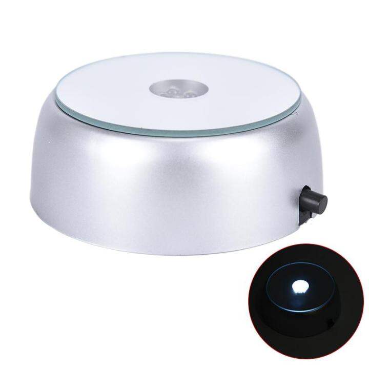 1pc 4 LEDs Luminous Base Light Crystal Glass Display Colorful Round ...
