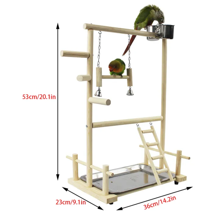 Parrot Playstands Toys Tray Bird Swing Climbing Hanging Ladder Bridge ...