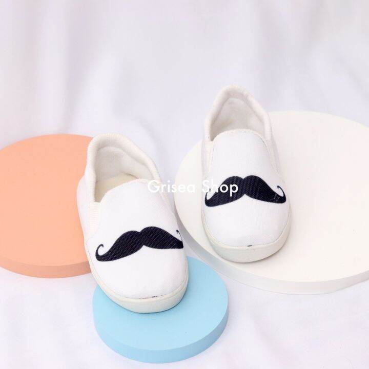 Sepatu Anak Lucu Unisex Usia 1-5 Tahun Motif Kumis KP-35 | Lazada Indonesia