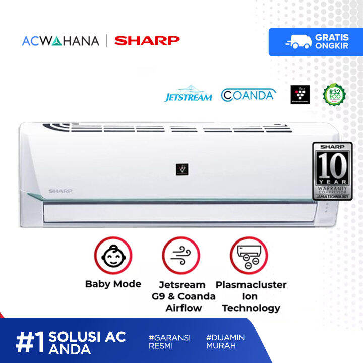 Sharp AC Split Dinding Standard Jetstream Plasma 1/2 PK ( 0.5 PK ) - AH ...
