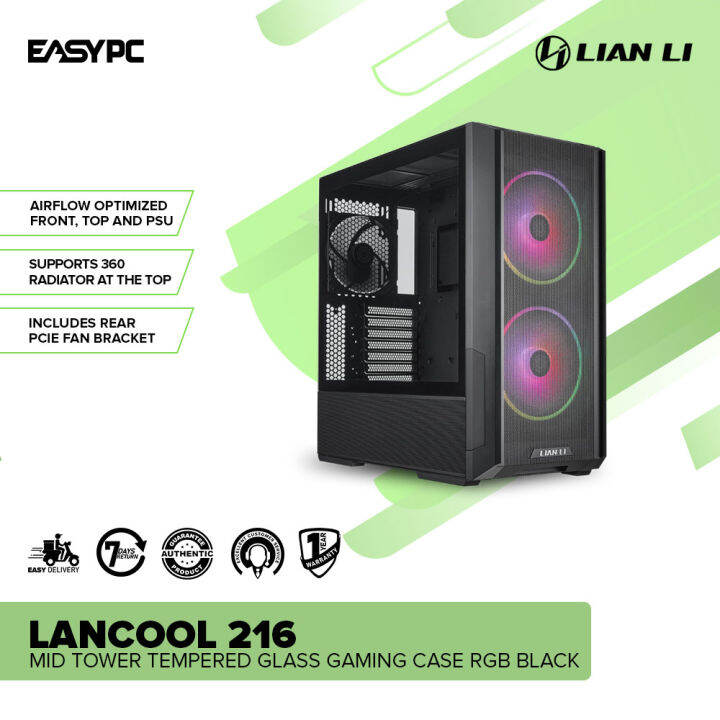 EasyPC | Lian Li Lancool 216 Mid Tower Tempered Glass Gaming Case White ...