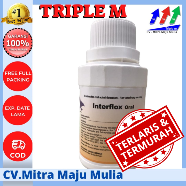 INTERFLOX ORAL 100 ml TRIPLE M Obat Flu Diare Sapi Kambing Ayam Kelinci ...