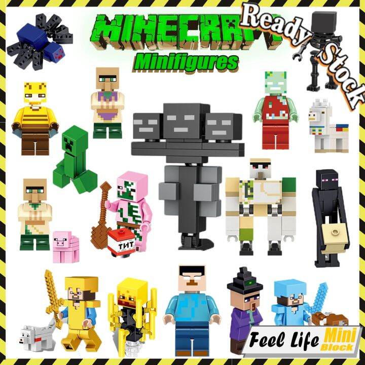 【คลังสินค้าพร้อม】 Building Block Minecraft Series Minifigure Pack องค์ ...